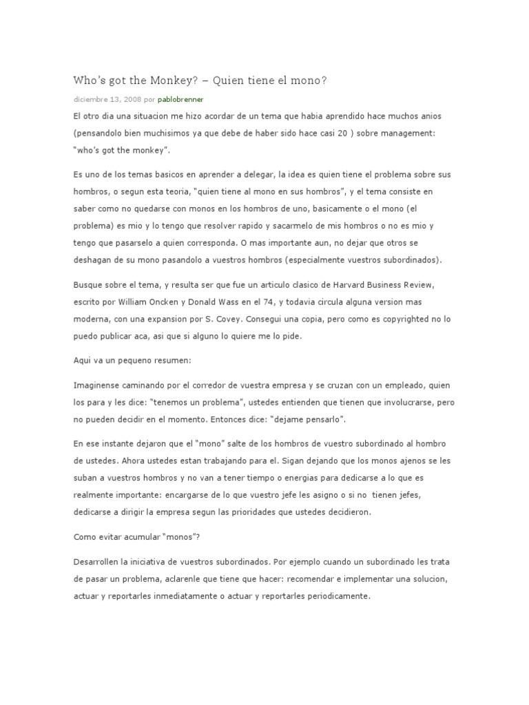 De Quien Es El Mono | PDF