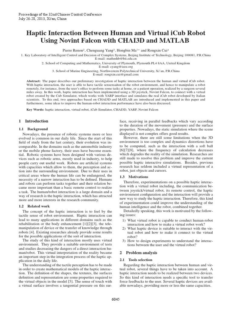 Haptic Interaction Between Human and Virtual Icub Robot Using Novint ...
