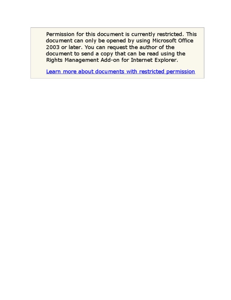Restricted Access to Excel Workbook | PDF