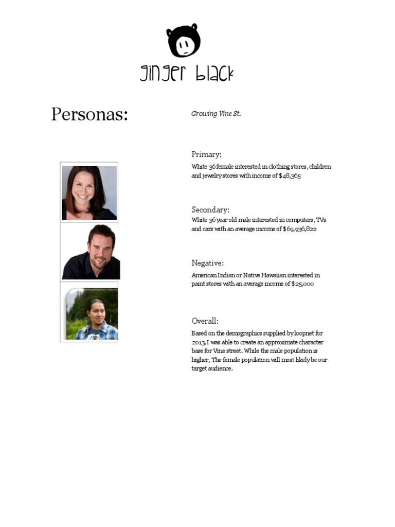 Personas: Ginger Black: Primary | PDF