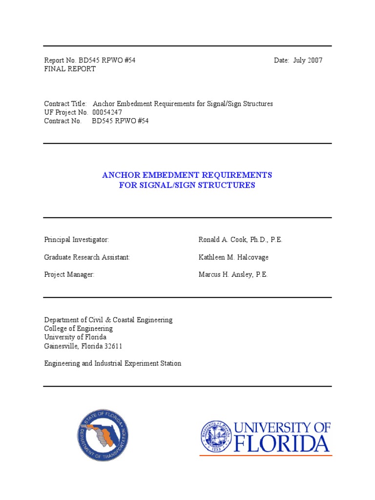 Anchor Bolt Embedment Design | PDF | Pipe (Fluid Conveyance) | Strength ...