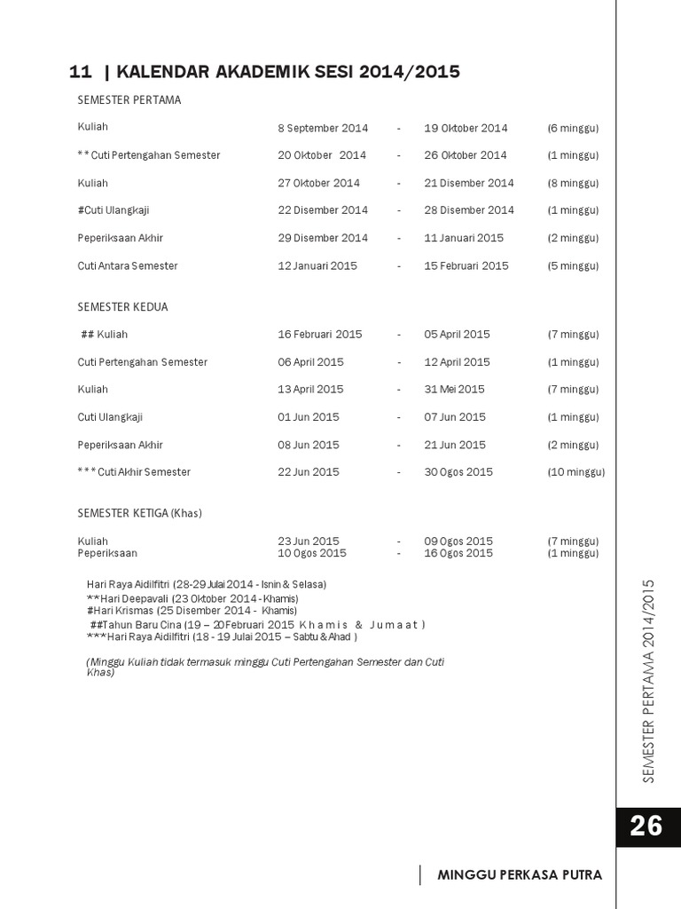 Kalendar Akademik Upm | PDF