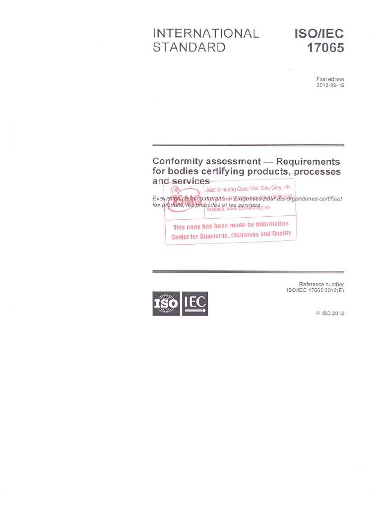 Tai Lieu Iso Iec 17065 | PDF | Études des langues étrangères