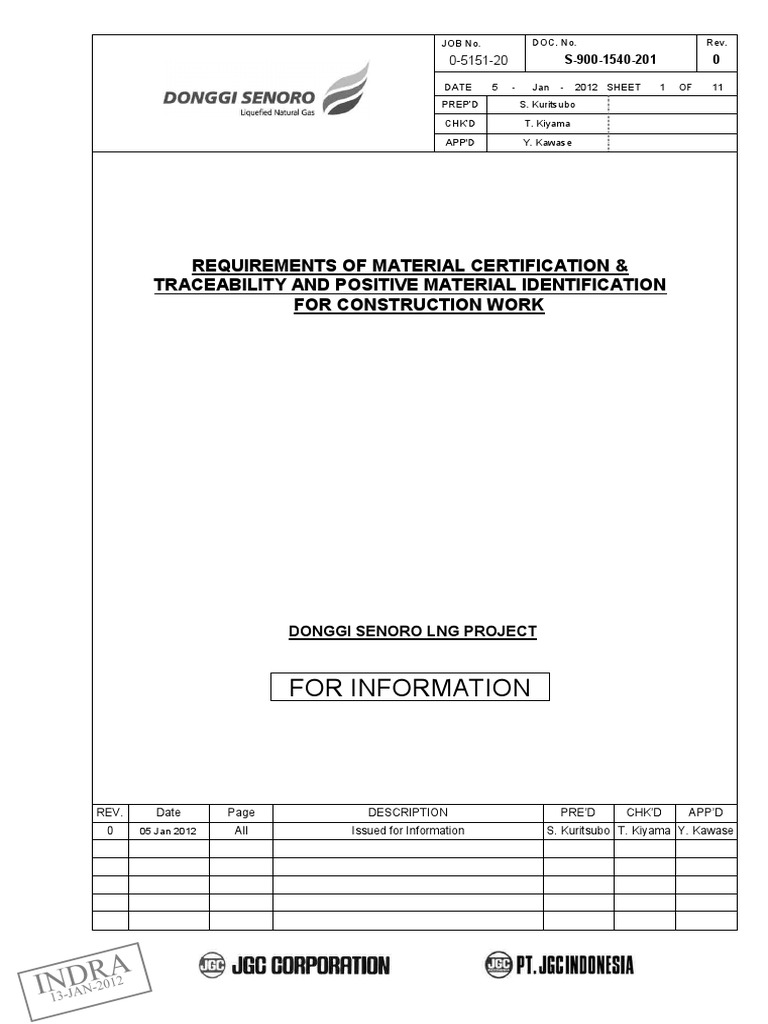 Material Certification & Traceability Guide | PDF | Pipe (Fluid ...