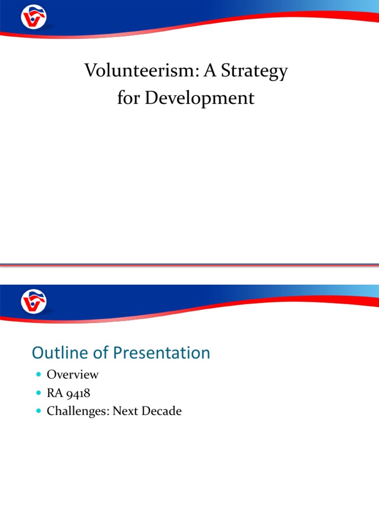 Volunteerism As A Strategy For Development | PDF | Volunteering | Economies