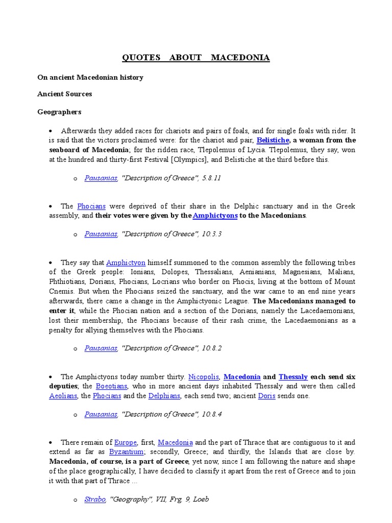 Quotes About Macedonia | PDF | Macedonia (Ancient Kingdom) | Alexander ...