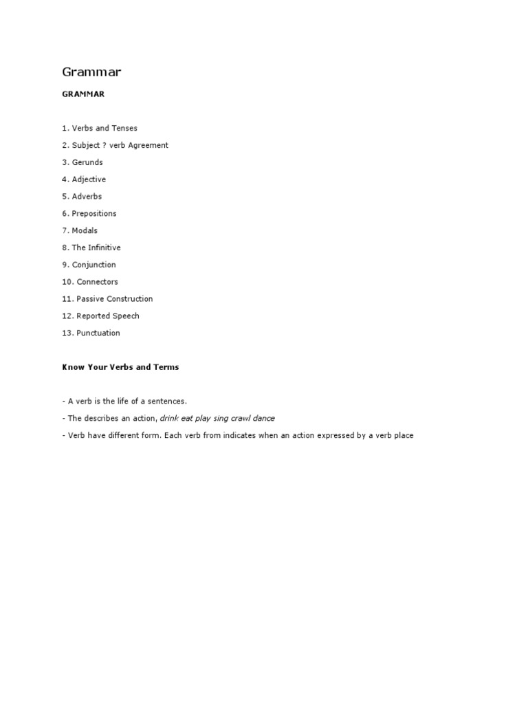 Grammar SPM Note | PDF | Verb | Sentence (Linguistics)