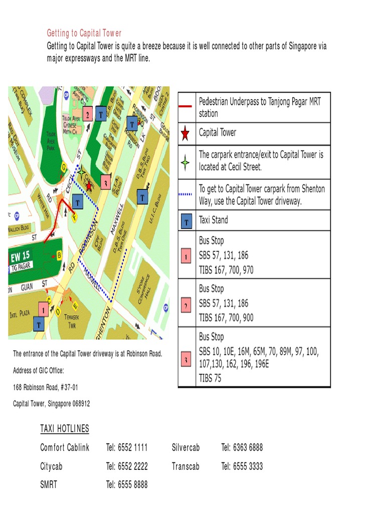 Getting to Capital Tower, Singapore | PDF
