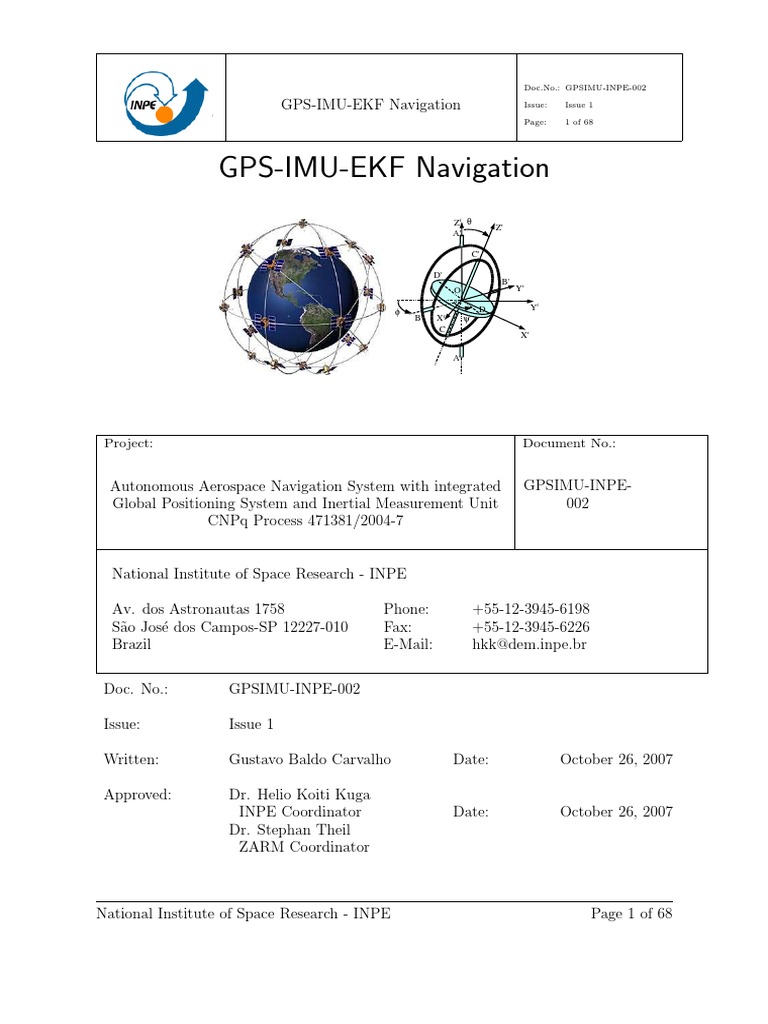 Gps Imu Ekf Navigation | PDF | Inertial Navigation System | Global Positioning System