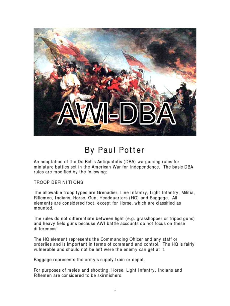 AWI For DBA | PDF | Infantry | Wars & Military