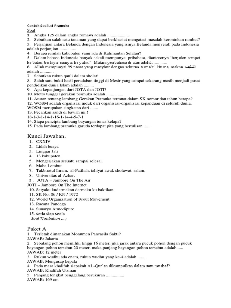 Soal LCT Pramuka | PDF