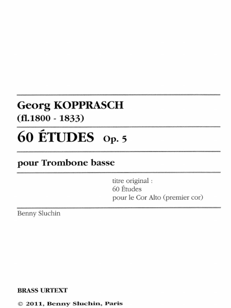 Kopprasch Etude For Bass Trombone | PDF | Art