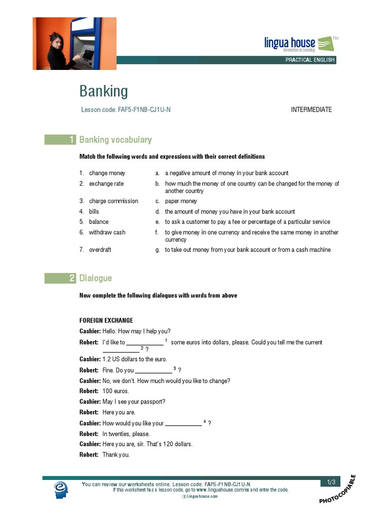 Learning English Banking - 2 | PDF | Transaction Account | Overdraft