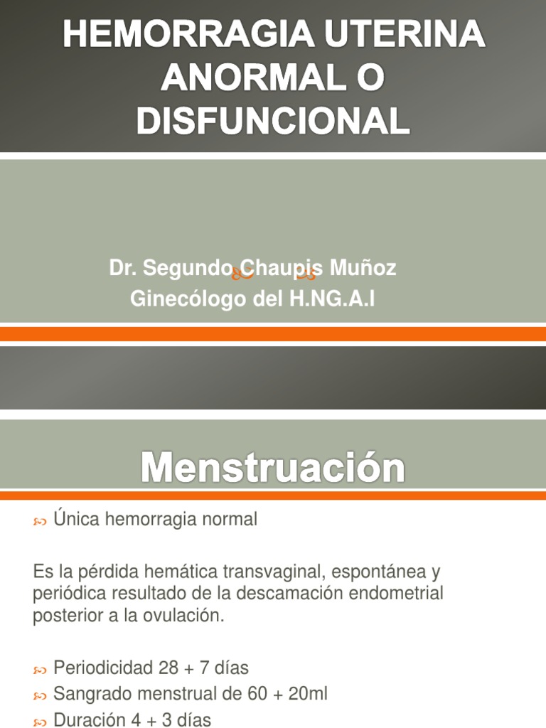 Hemorragia Uterina Anormal o Disfuncional | PDF | Ciclo menstrual | Ginecología