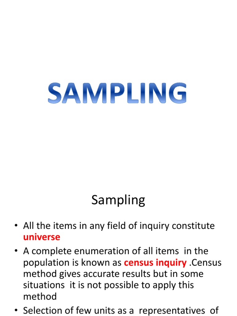 Sampling | PDF | Sampling (Statistics) | Census