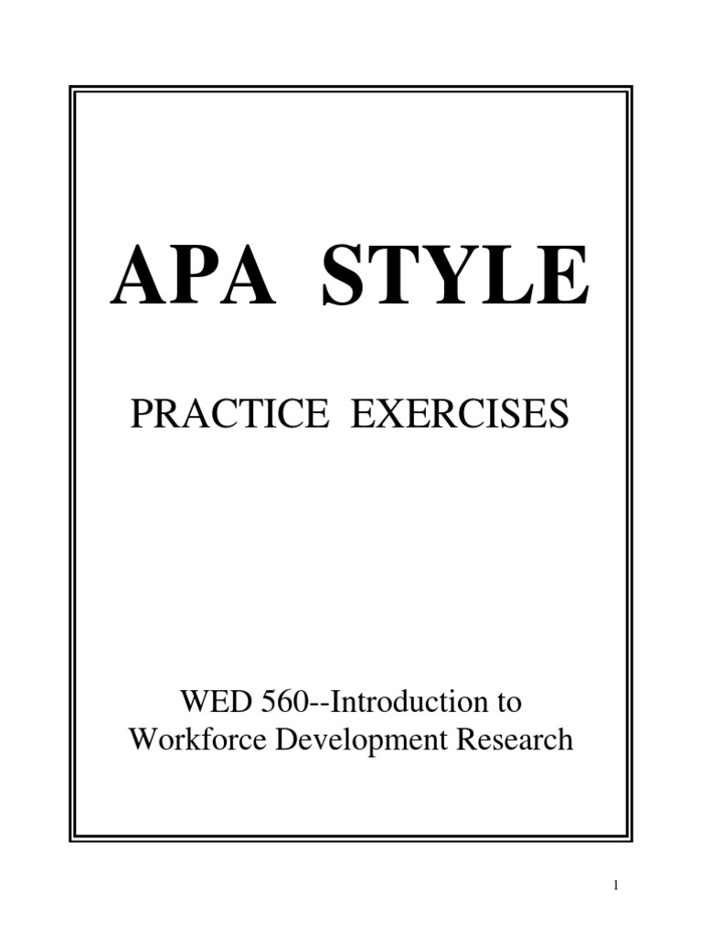 Apa Style Exercises2 | PDF | Citation | Schema (Psychology)