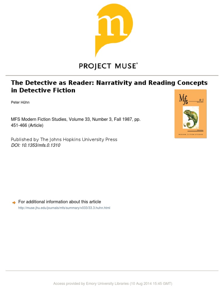 Detective As Reader | PDF | Nero Wolfe | Detective Fiction