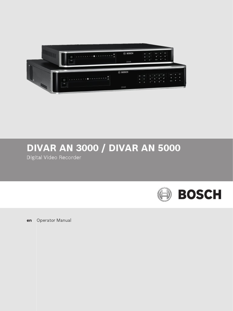Divar 5000 Series Operation Manual | PDF | Ac Power Plugs And Sockets ...