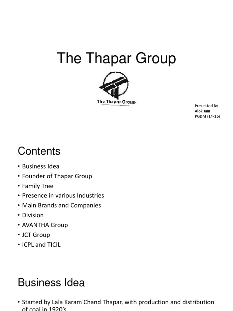 Thapar Group | PDF | Business (General) | Business