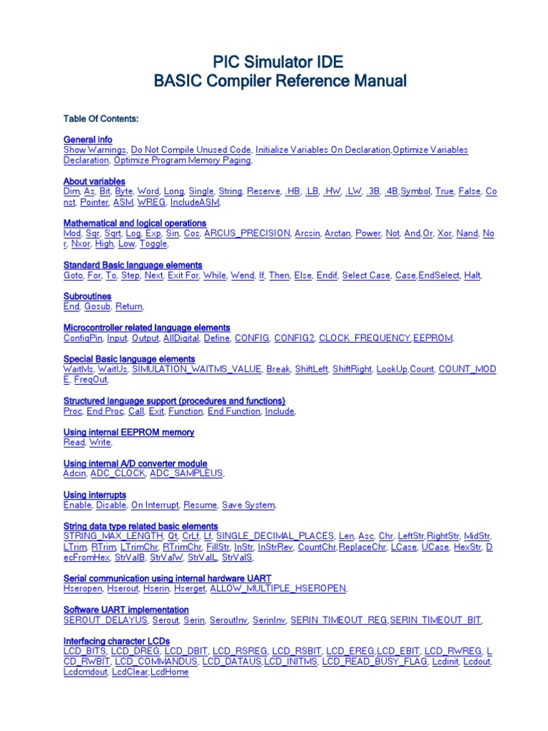 PIC Simulator IDE - Manual | PDF