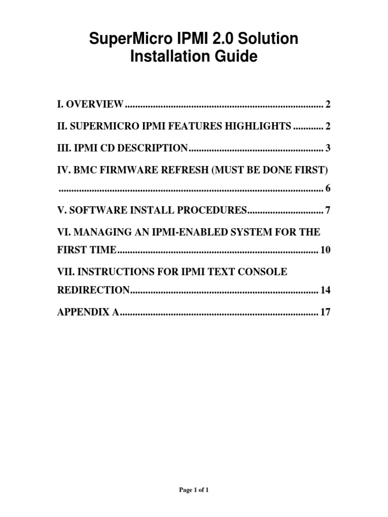 SuperMicro IPMI 2.0 Solution Installation - Guide | PDF | Digital ...