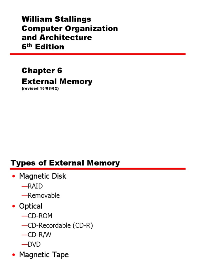 Chapter 6 - External Memory | PDF | Cd Rom | Disk Storage Chapter 6 - External Memory | PDF | Cd Rom | Disk Storage