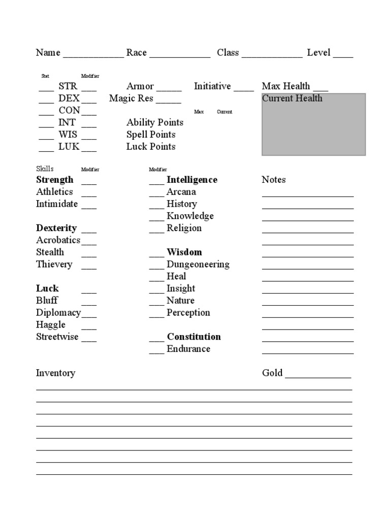 Merth Character Sheet | PDF