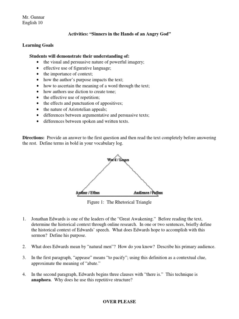 An Analysis of Jonathan Edwards' 'Sinners in the Hands of an Angry God ...