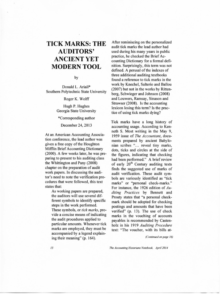 Tick Marks | Audit | Accounting