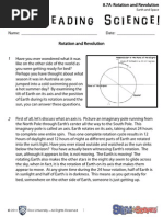 Earth's Rotation and Revolution (Grade 6) - Free Printable Tests and ...