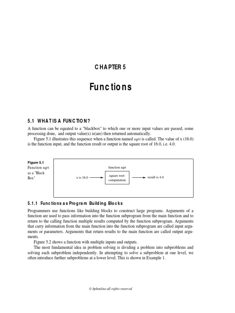 C Lang Chap5 Parameter Computer Programming Subroutine Free 30 Day Trial Scribd