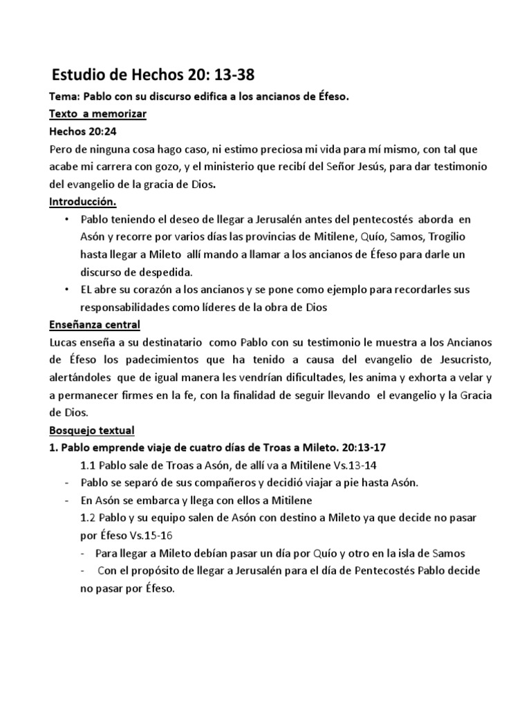 Estudio de Hechos 20.13.38 | Descargar gratis PDF | Pablo el apóstol ...