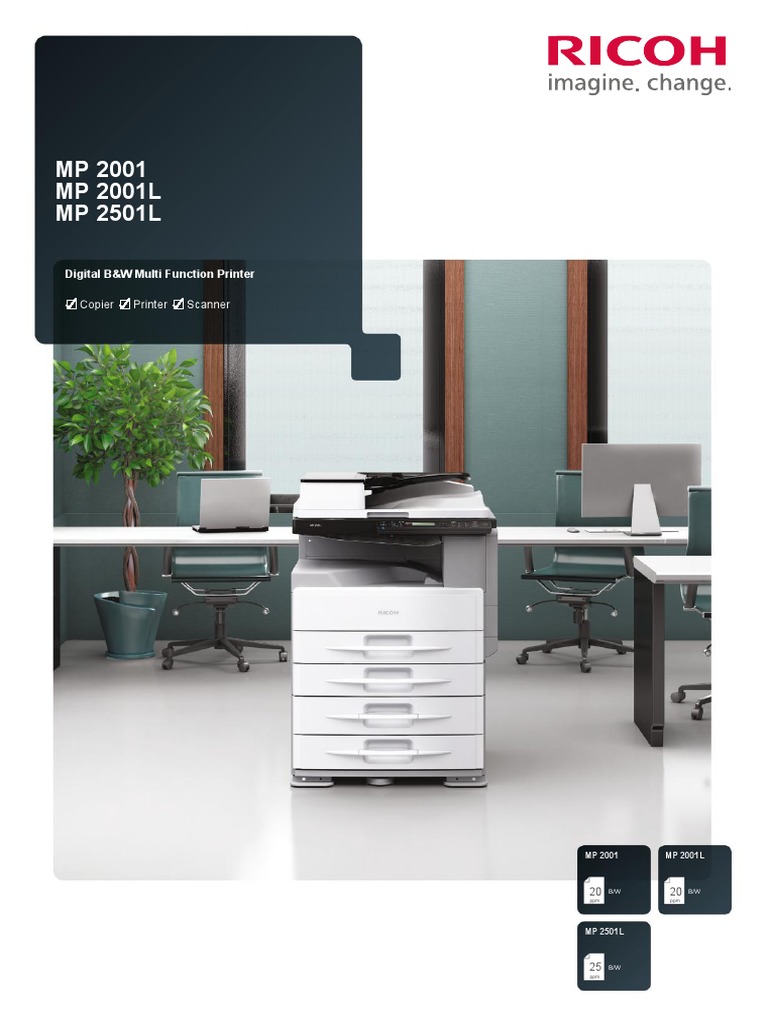 MP 2001 MP 2001L MP 2501L: Digital B&W Multi Function Printer | PDF | Image Scanner | Printer ...