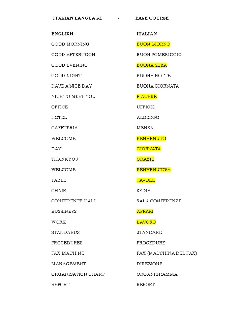 Italian Language | PDF | Pasta | Tomato Sauce