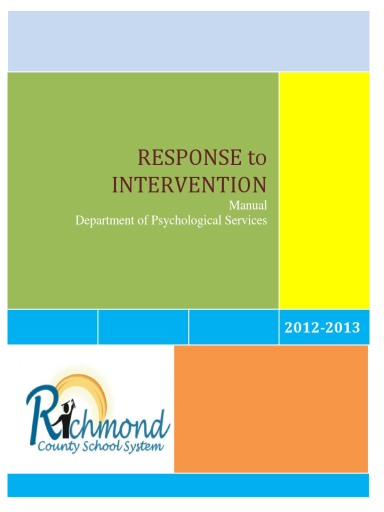 RtI Manual 1-23-13 | PDF | Special Education | Teachers
