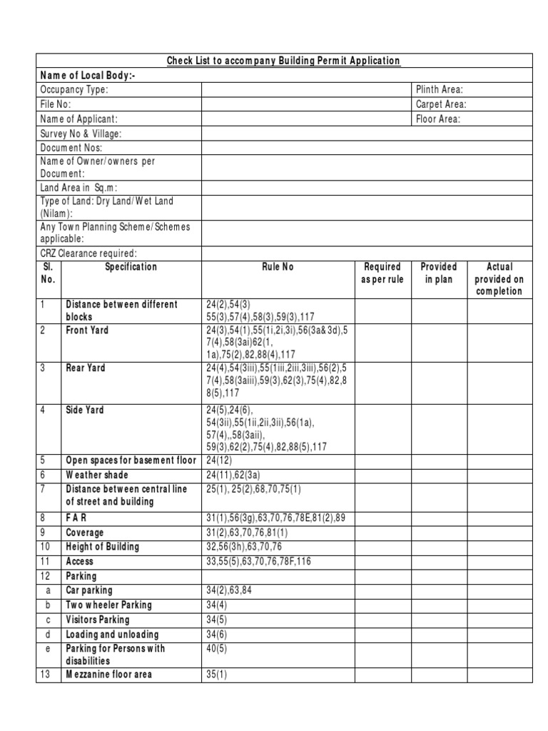 Check List KMBR | Stairs | Buildings And Structures