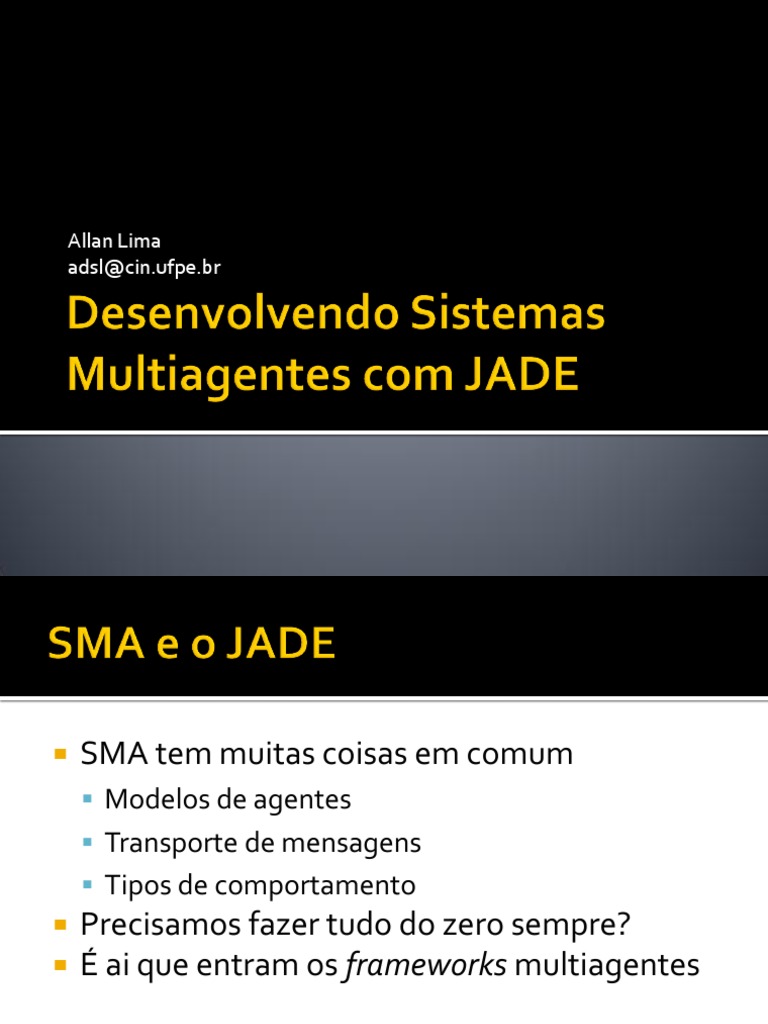 Introdução ao Framework JADE | PDF | Framework de software | Classe ...