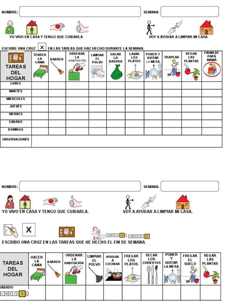 Cuadro Tareas Del Hogar