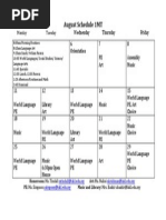 Timetable - Grade 8 | PDF