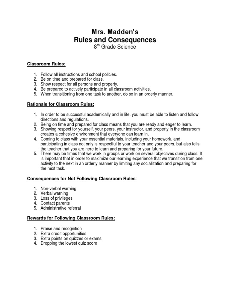 Rules and Consequences | PDF