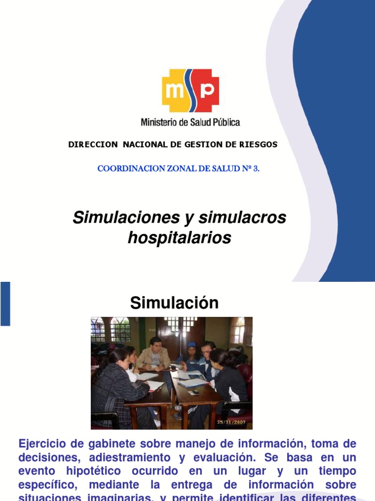Simulacros y Simulaciones Hosp | PDF | Simulación | Hospital