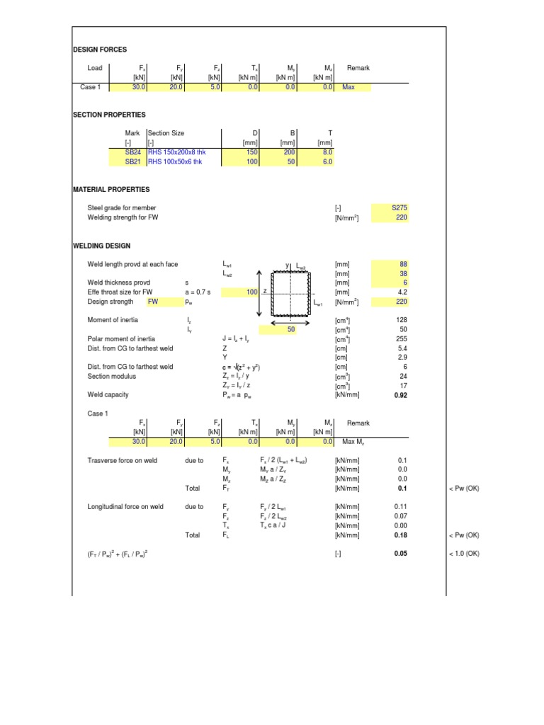 RHS & SHS Welding Design | PDF