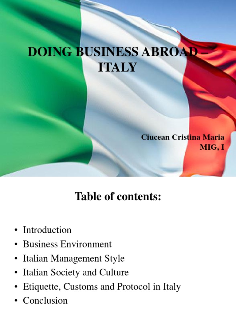 Doing Business in Italy | PDF | Italy | European Union
