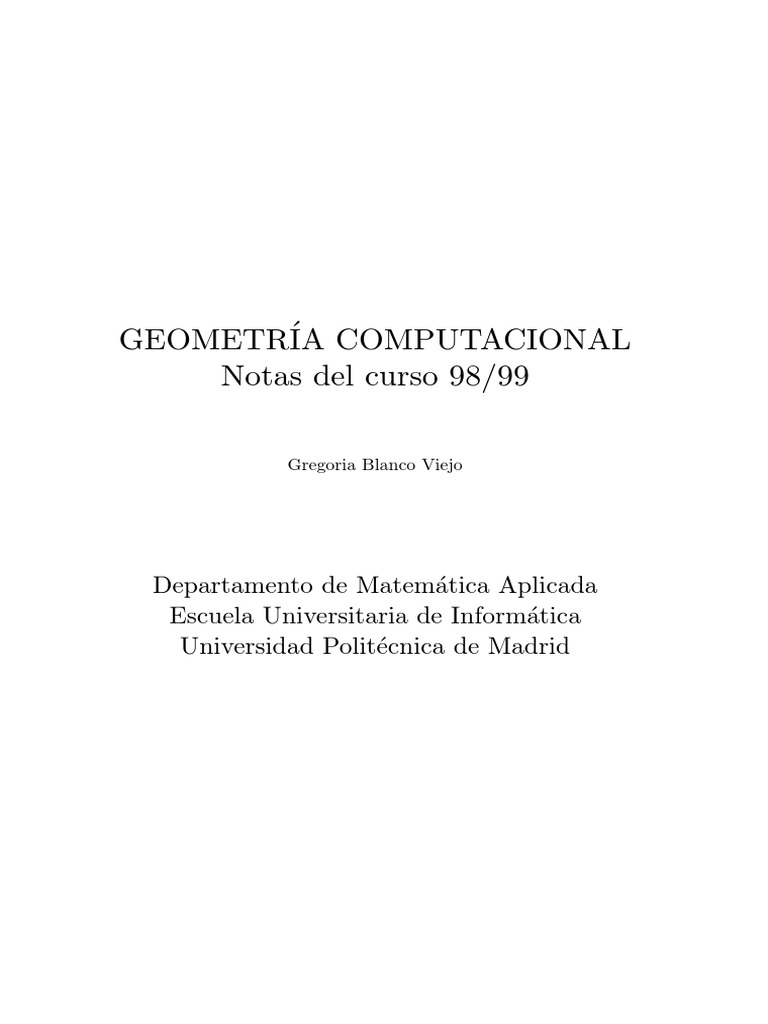 Geometria Computacional | PDF | Teoría de la complejidad computacional | Conjunto convexo