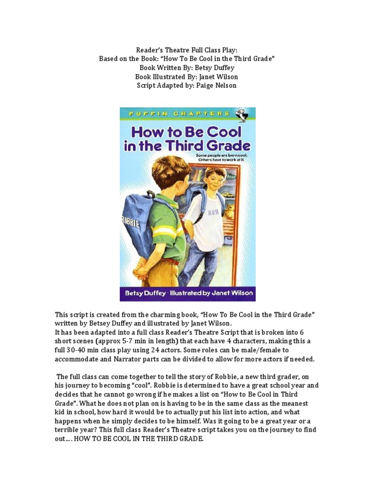 Readers Theatre Class Script How To Be Cool in Third Grade | PDF | Leisure