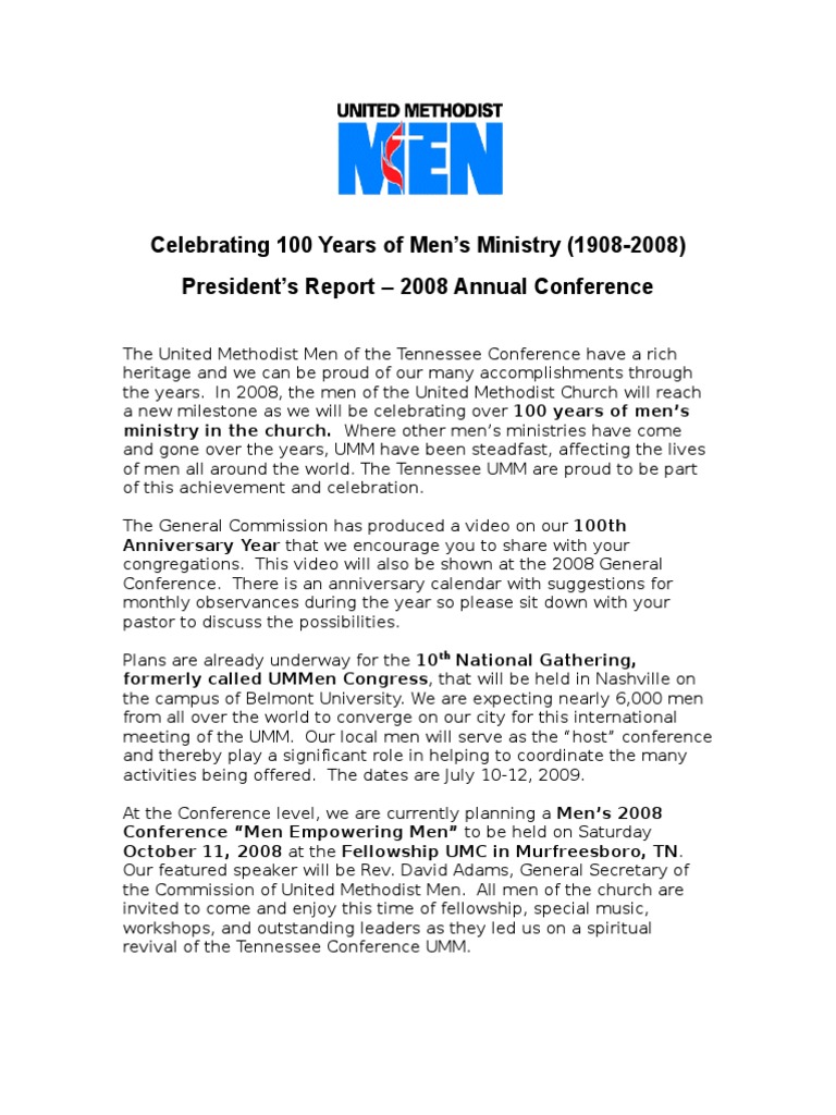 100 Years of United Methodist Men | PDF | United Methodist Church ...