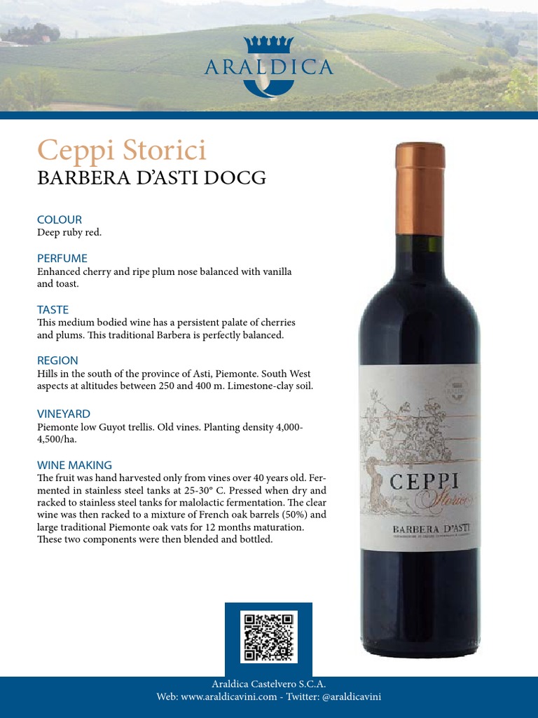 Ceppi Storici: Barbera D'Asti Docg | PDF