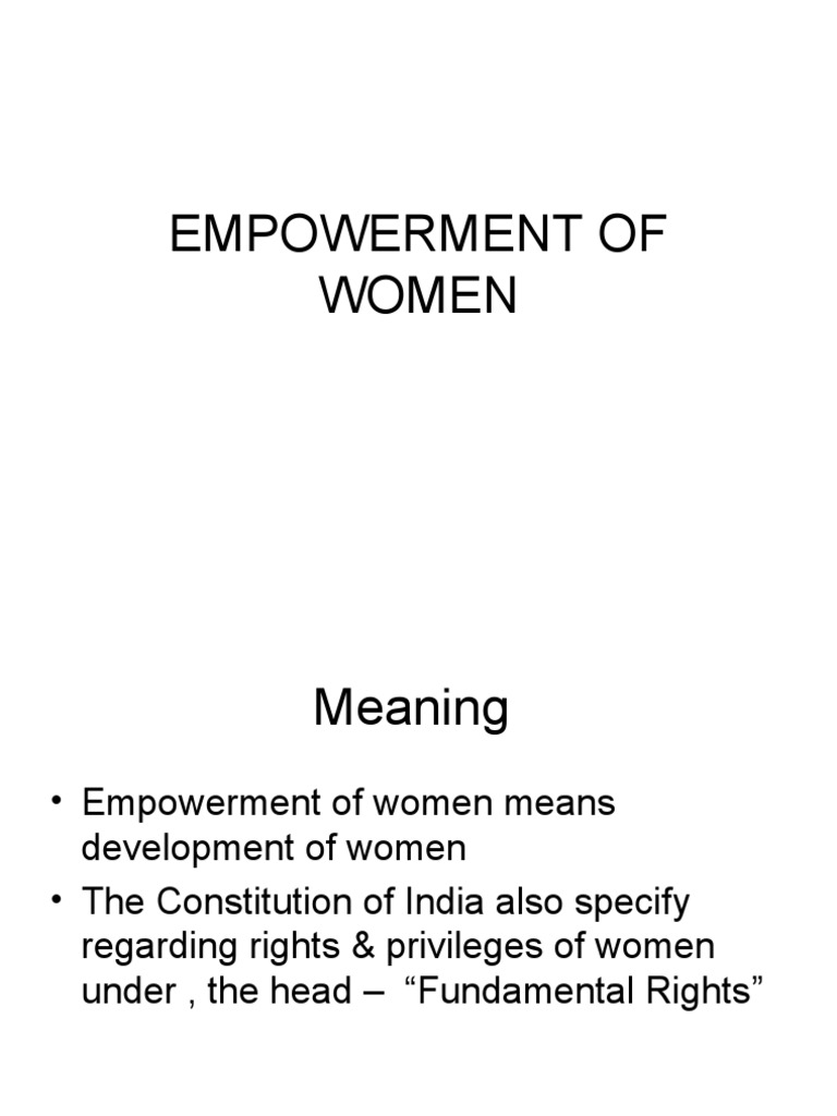 Women Empowerment | PDF | Gender Equality | Gender Studies