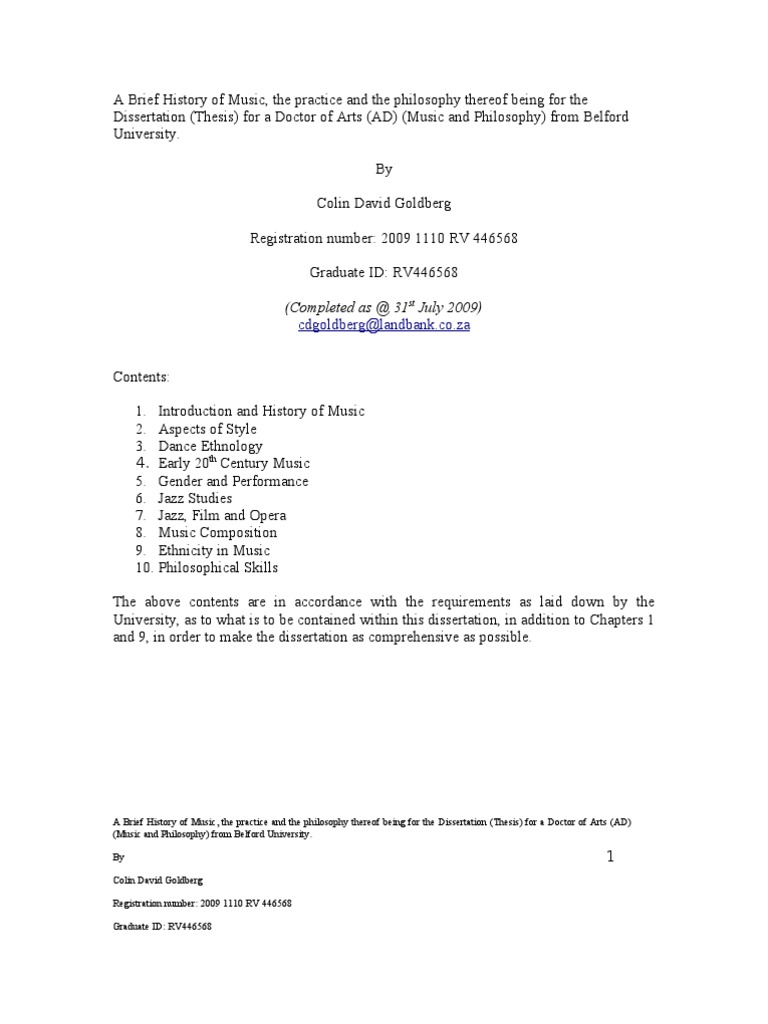 A Brief History of Music | PDF | Musical Instruments | Thesis