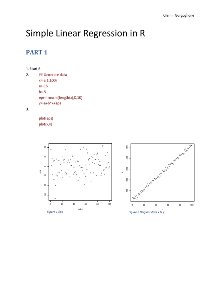 Simple Linear Regression in R | PDF | Regression Analysis | Mean ...